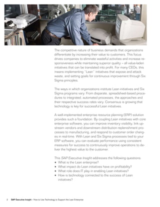 How to Use Technology to Support the Lean Enterprise | PDF