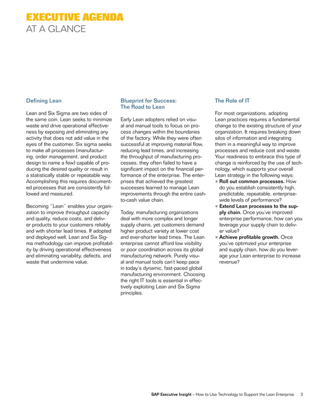 How to Use Technology to Support the Lean Enterprise | PDF