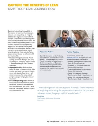 How to Use Technology to Support the Lean Enterprise | PDF