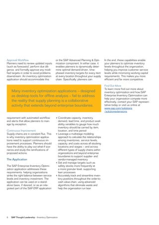 Inventory Optimization: A Technique for Improving Operational-Inventory Targets | PDF