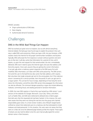 DNSSEC: The Antidote to DNS Cache Poisoning and Other DNS Attacks | PDF