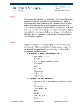 CV-Dr Mostapha Soubra | PDF