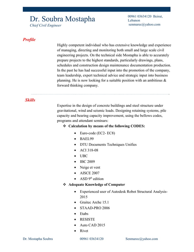 CV-Dr Mostapha Soubra | PDF