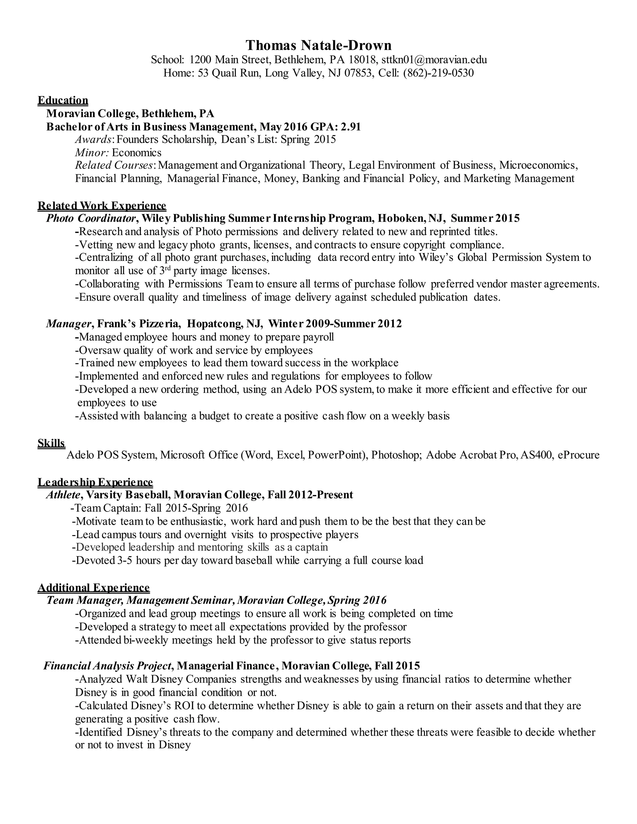 TNatale-Drown_Resume | PDF