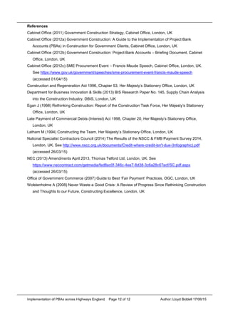 Implementation of Project Bank Accounts across Highways England | PDF