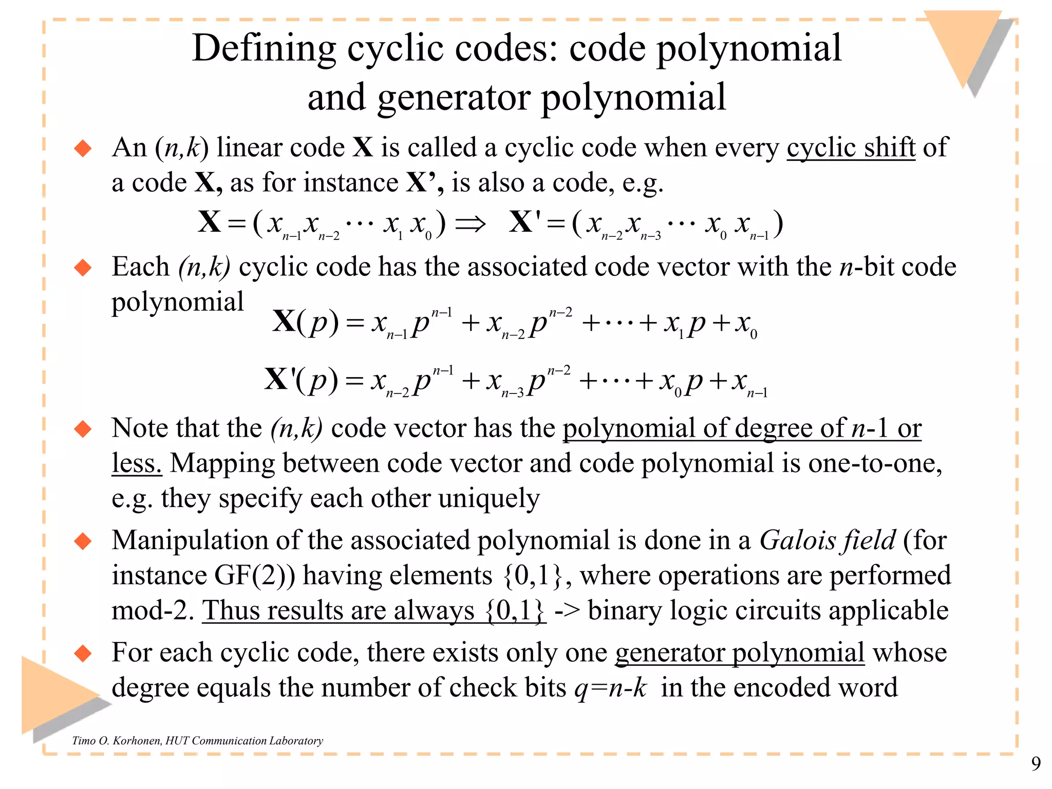 3320 cyclic codes.ppt | Programming Languages | Computing