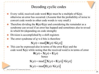 3320 cyclic codes.ppt | Programming Languages | Computing