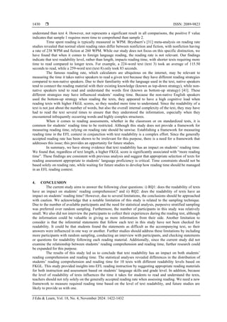 Text readability: its impact on reading comprehension and reading time ...