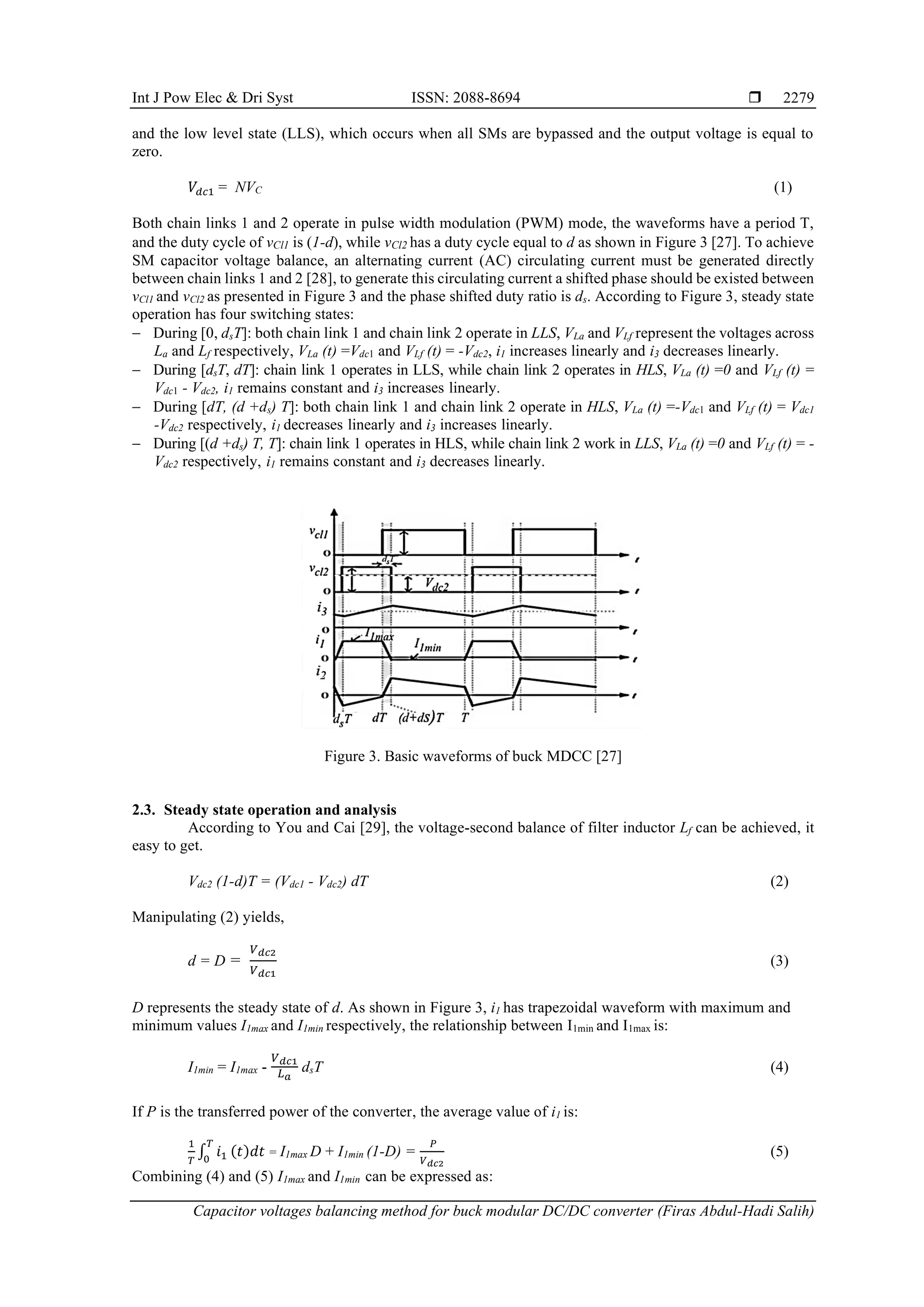 Capacitor voltages balancing method for buck modular DC/DC converter | PDF