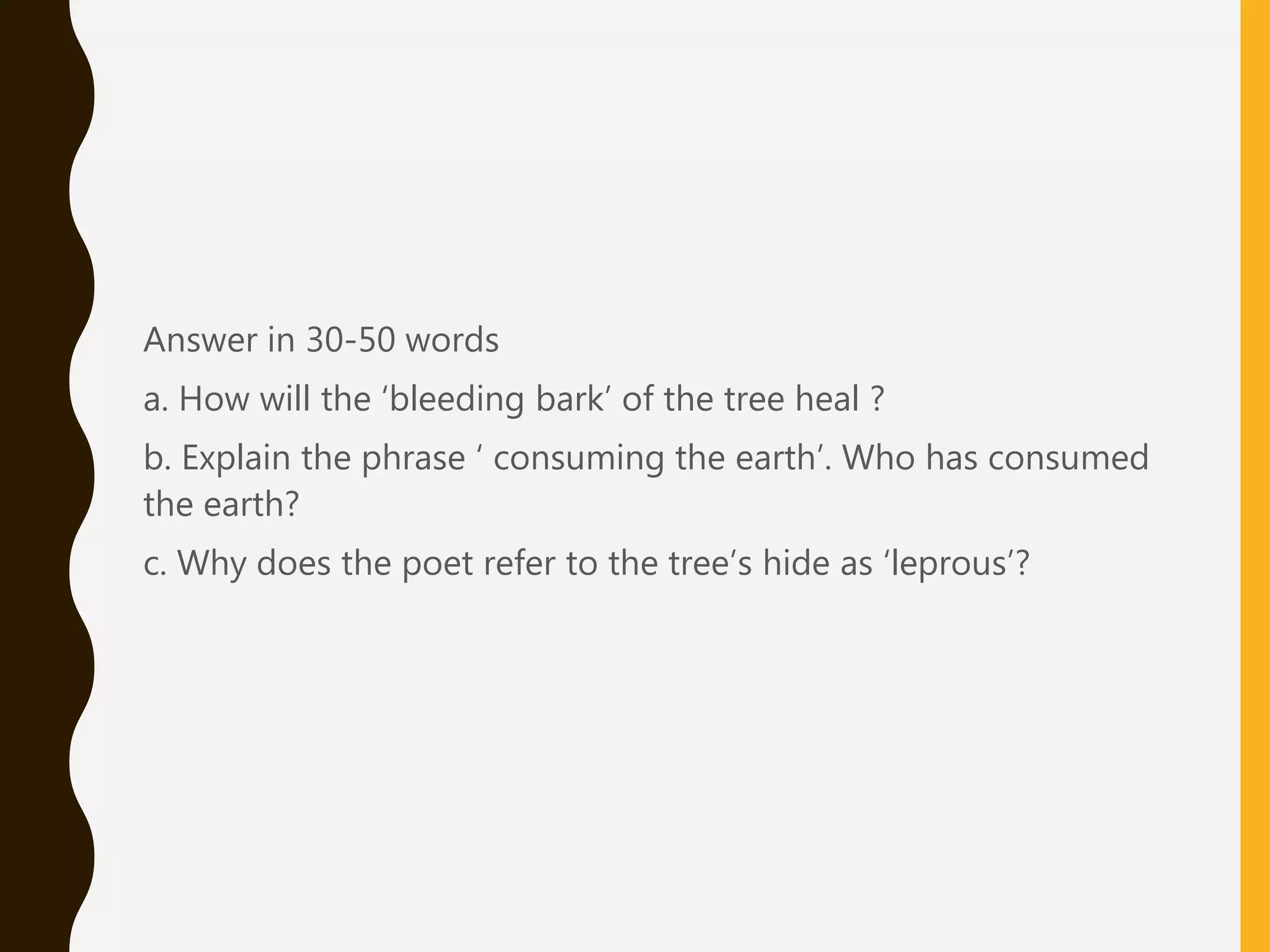 on killing a tree | PPTX