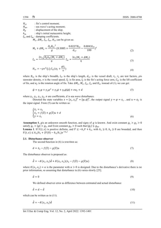 Adaptive backstepping control for ship nonlinear active fin system based on disturbance observer ...