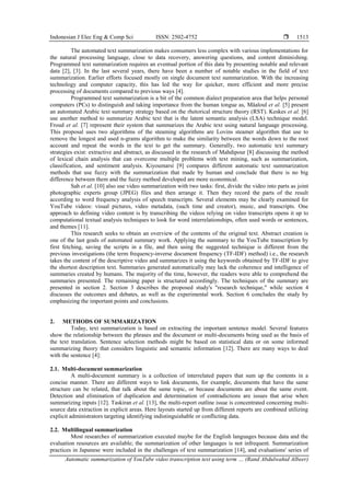 Automatic summarization of YouTube video transcription text using term ...