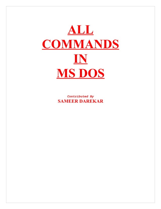33269198 all-commands-in-ms-dos(1) | PDF | Operating Systems | Computer Software and Applications