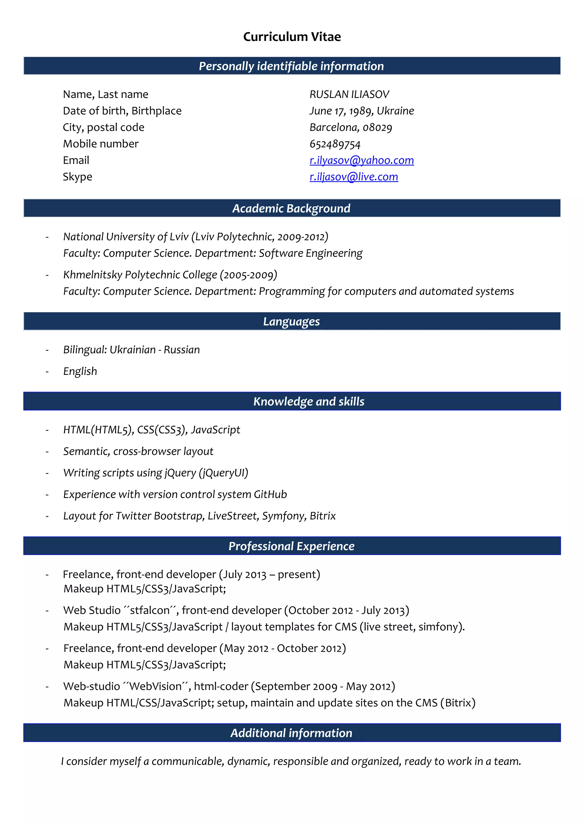 CV Ruslan Ilyasov | DOC