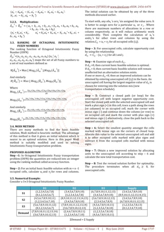 The New Ranking Method using Octagonal Intuitionistic Fuzzy Unbalanced Transportation Problem | PDF