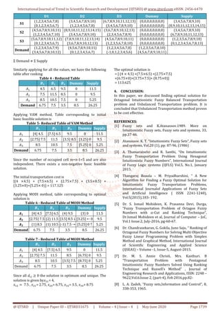The New Ranking Method using Octagonal Intuitionistic Fuzzy Unbalanced Transportation Problem | PDF