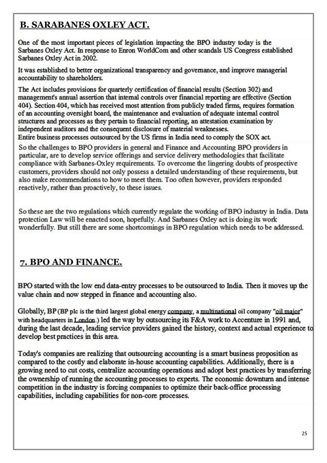 Project on BPO | DOCX