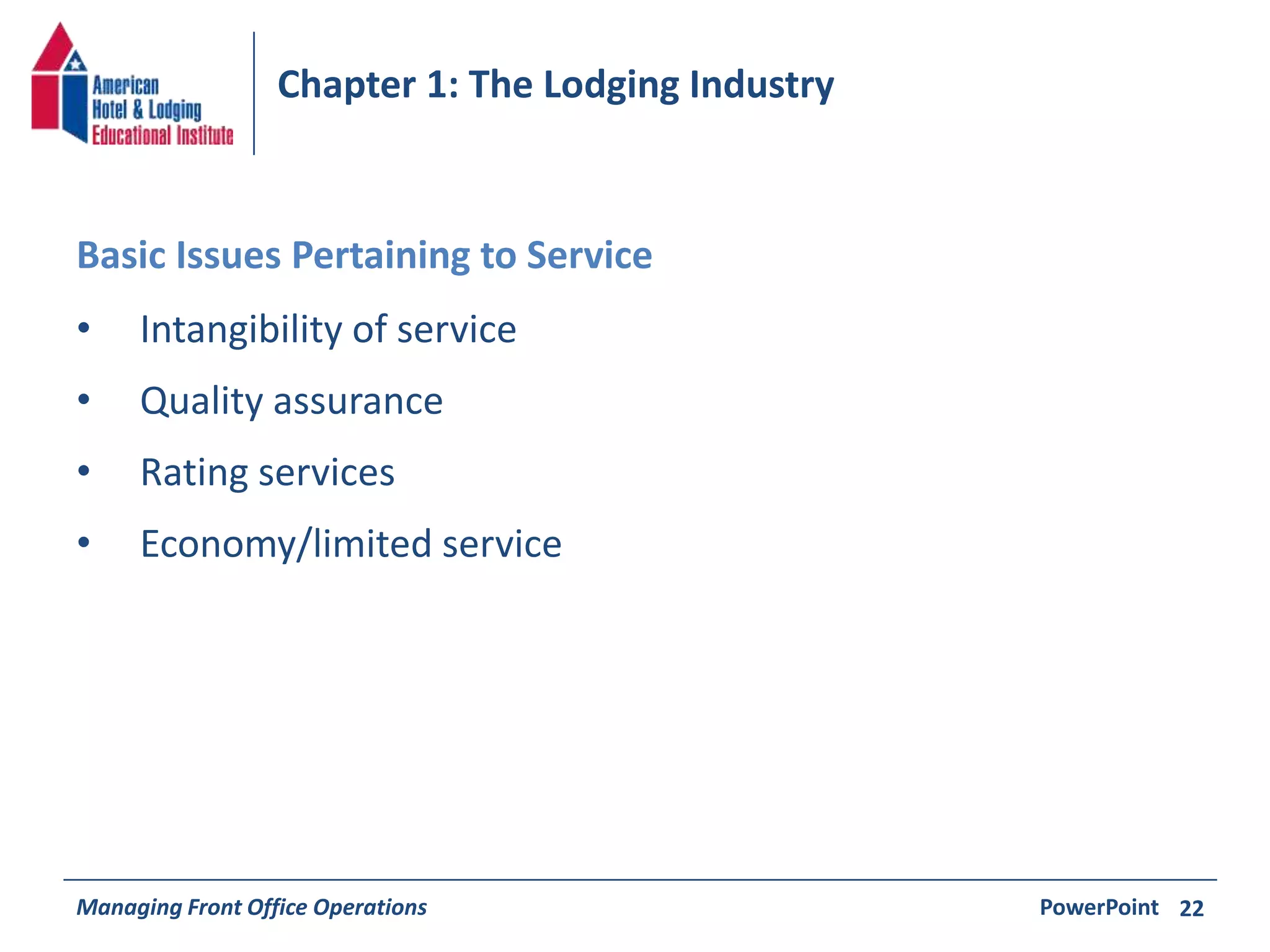 Chapter 1: The Lodging Industry | PPTX