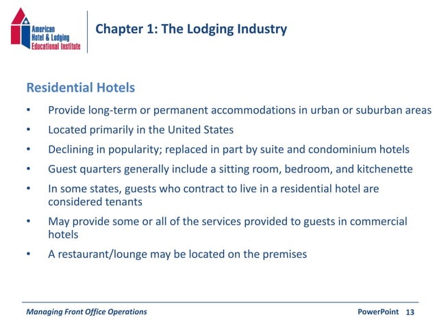 Chapter 1: The Lodging Industry | PPTX | Business Travel | Travel Type