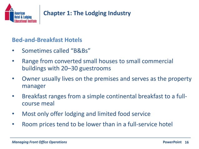 Chapter 1: The Lodging Industry | PPTX | Business Travel | Travel Type