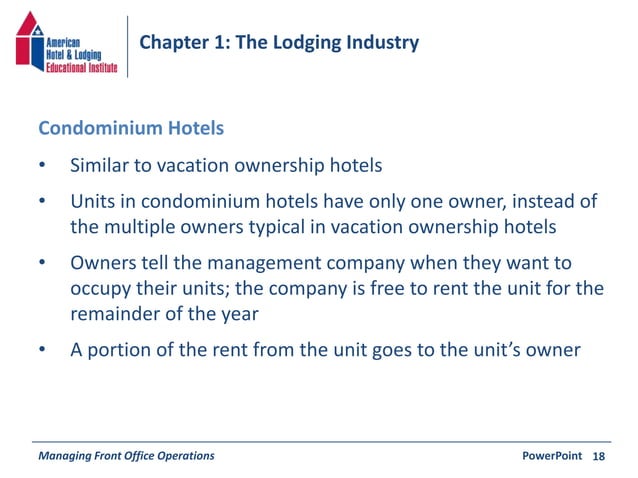 Chapter 1: The Lodging Industry | PPTX | Business Travel | Travel Type
