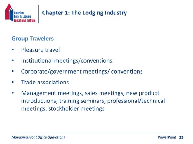 Chapter 1: The Lodging Industry | PPTX | Business Travel | Travel Type