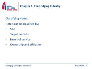 Chapter 1: The Lodging Industry | PPTX