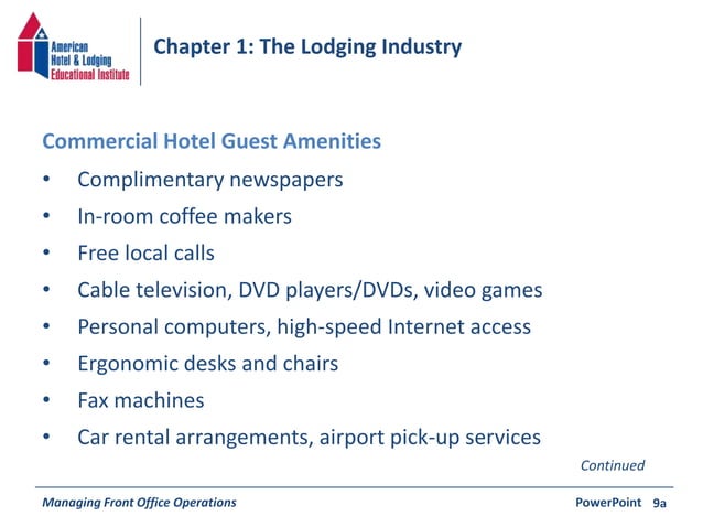 Chapter 1: The Lodging Industry | PPTX | Business Travel | Travel Type