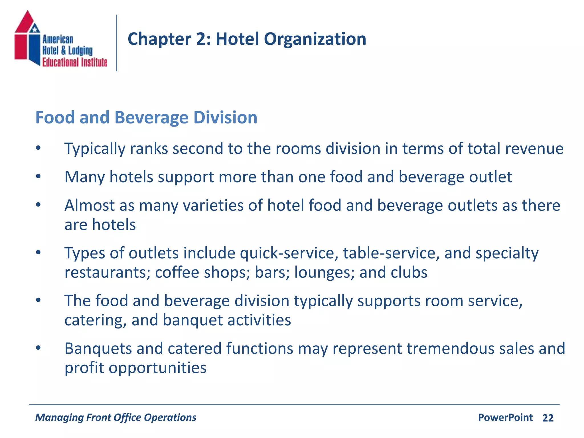 Chapter 2: Hotel Organization | PPTX