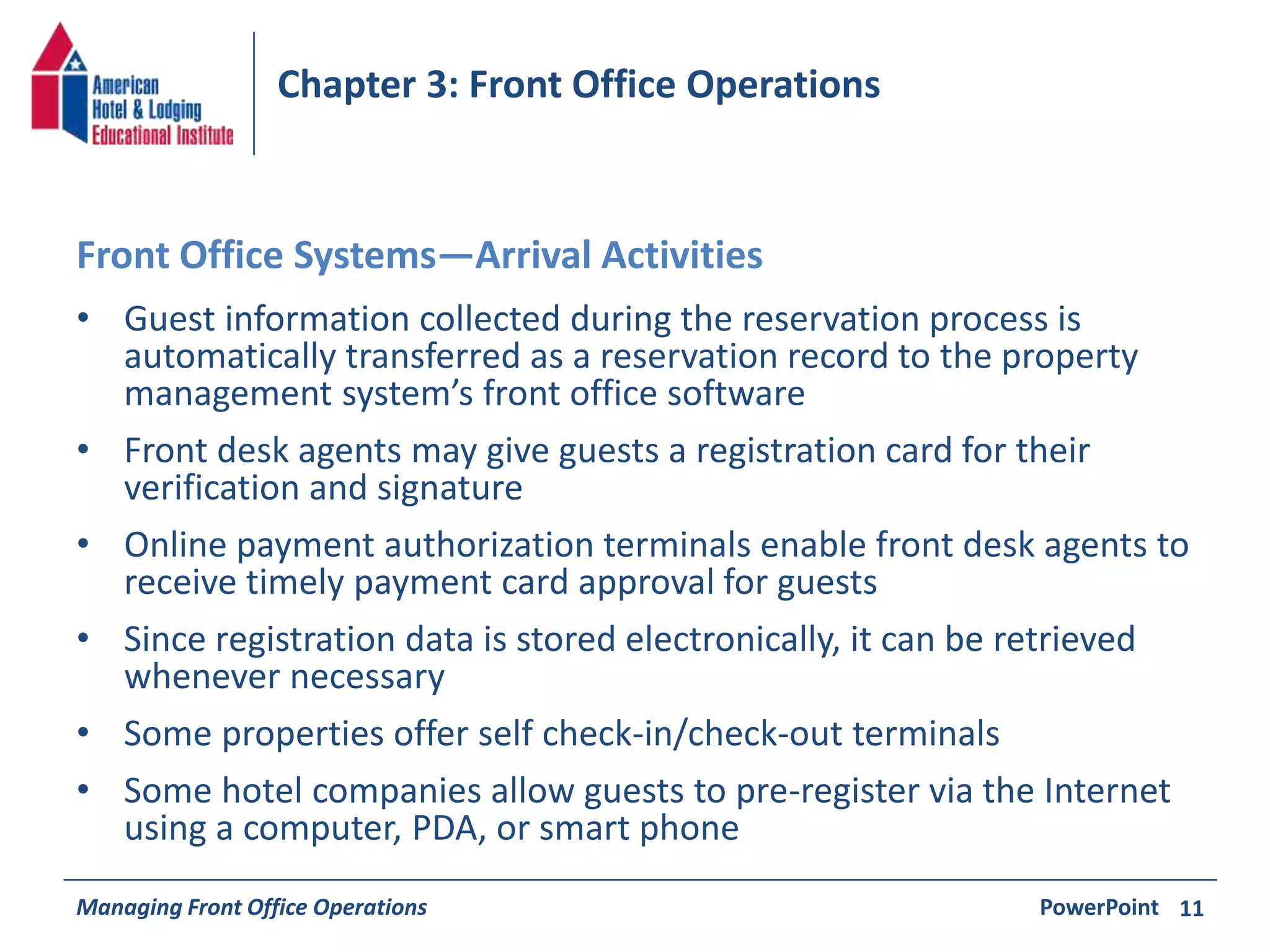 Chapter 3: Front Office Operations | PPTX