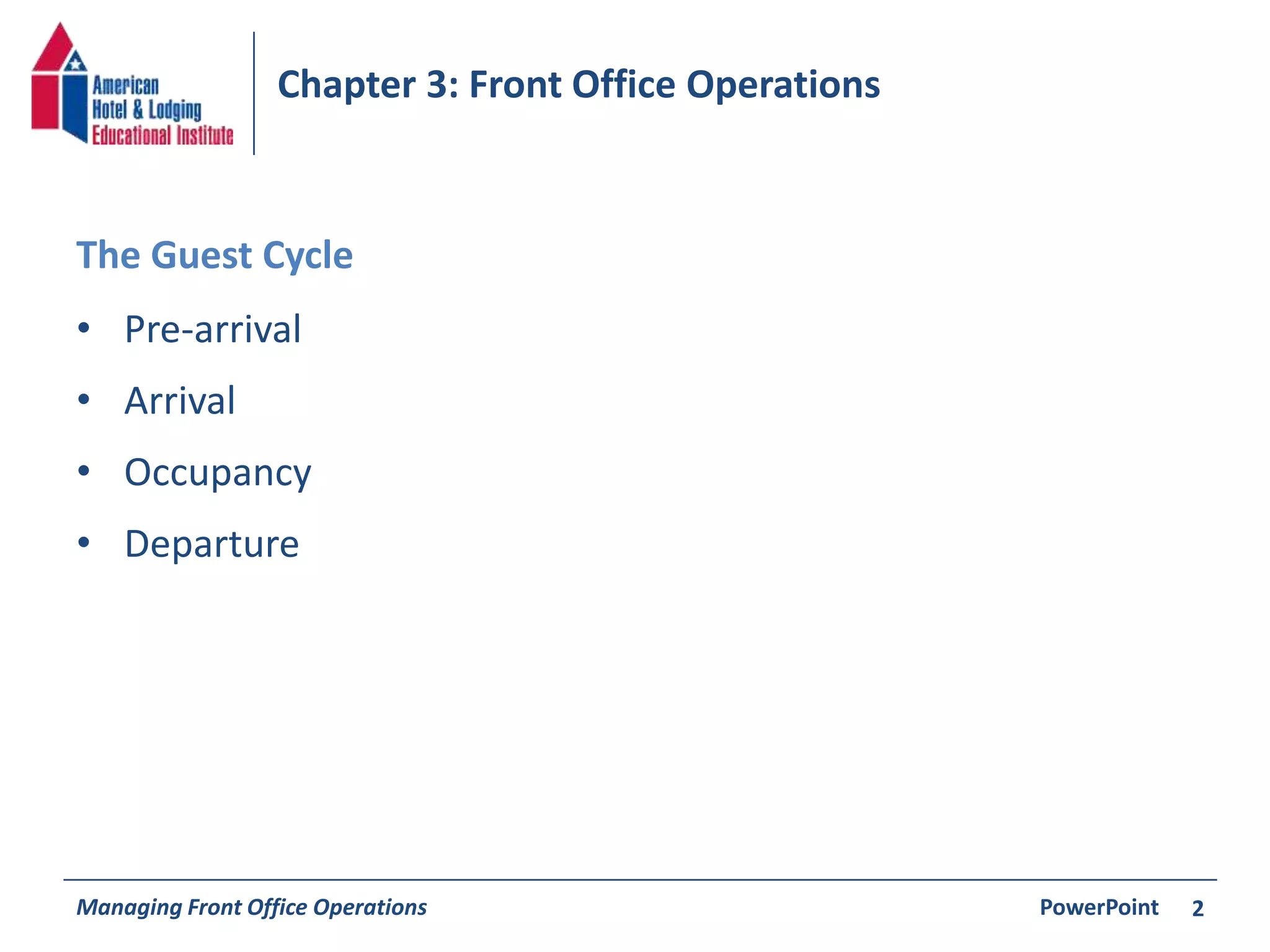 Chapter 3: Front Office Operations | PPTX