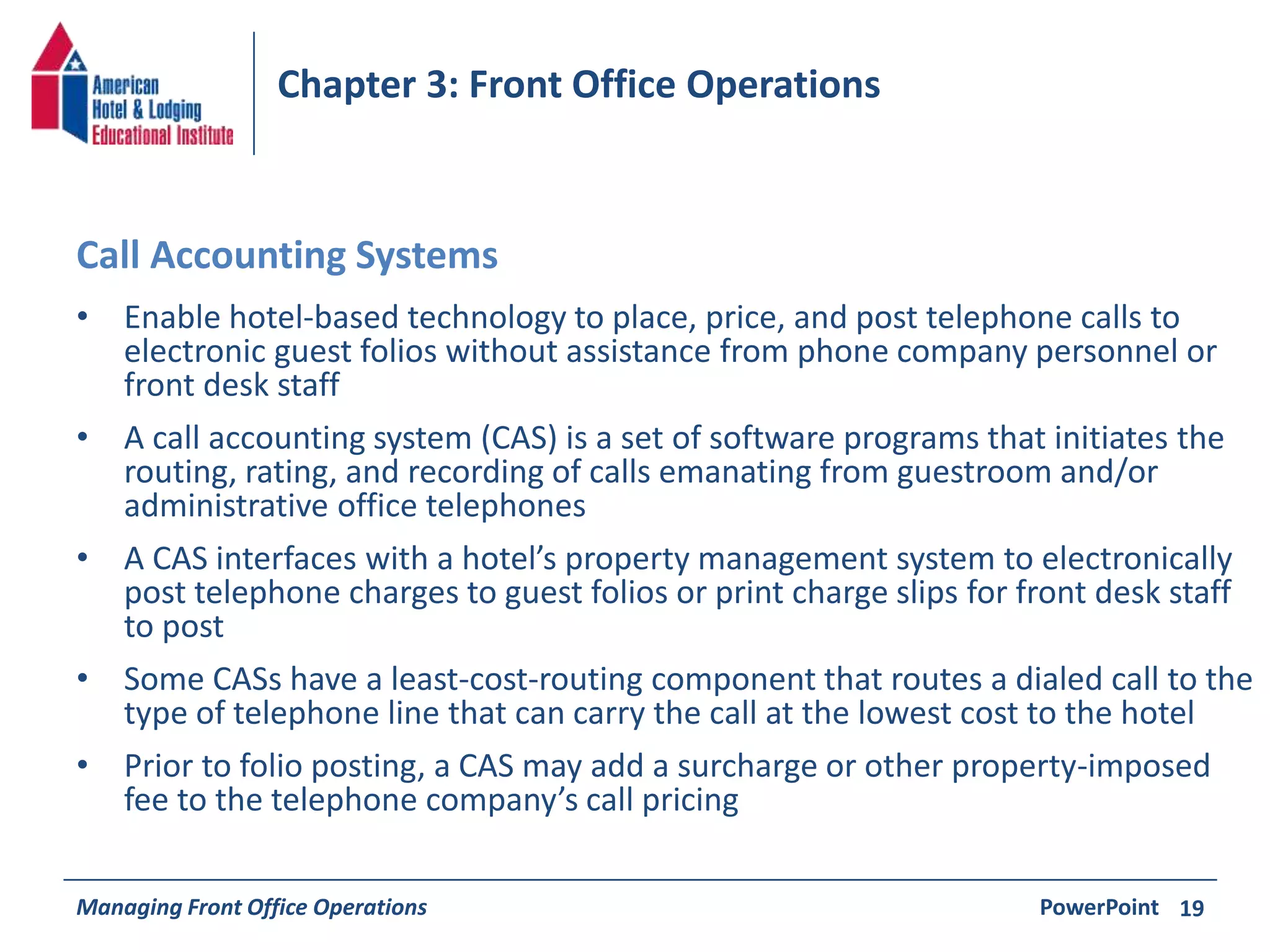 Chapter 3: Front Office Operations | PPTX