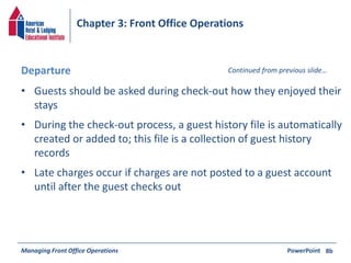 Chapter 3: Front Office Operations | PPTX