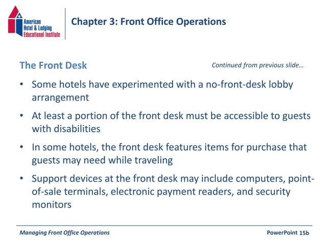 Chapter 3: Front Office Operations | PPTX