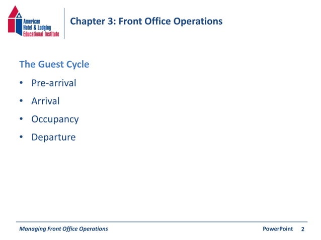 Chapter 3: Front Office Operations | PPTX