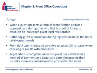 Chapter 3: Front Office Operations | PPTX