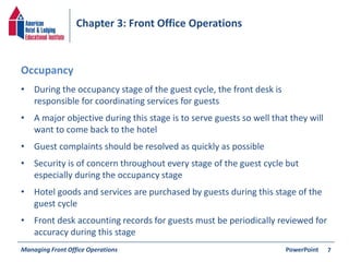 Chapter 3: Front Office Operations | PPTX