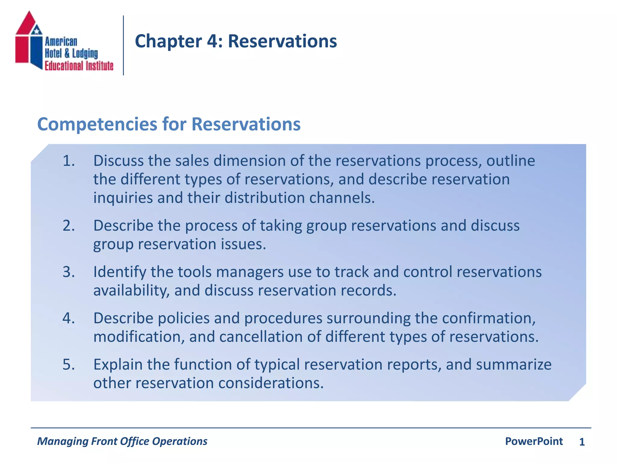 Chapter 4: Reservations | PPTX