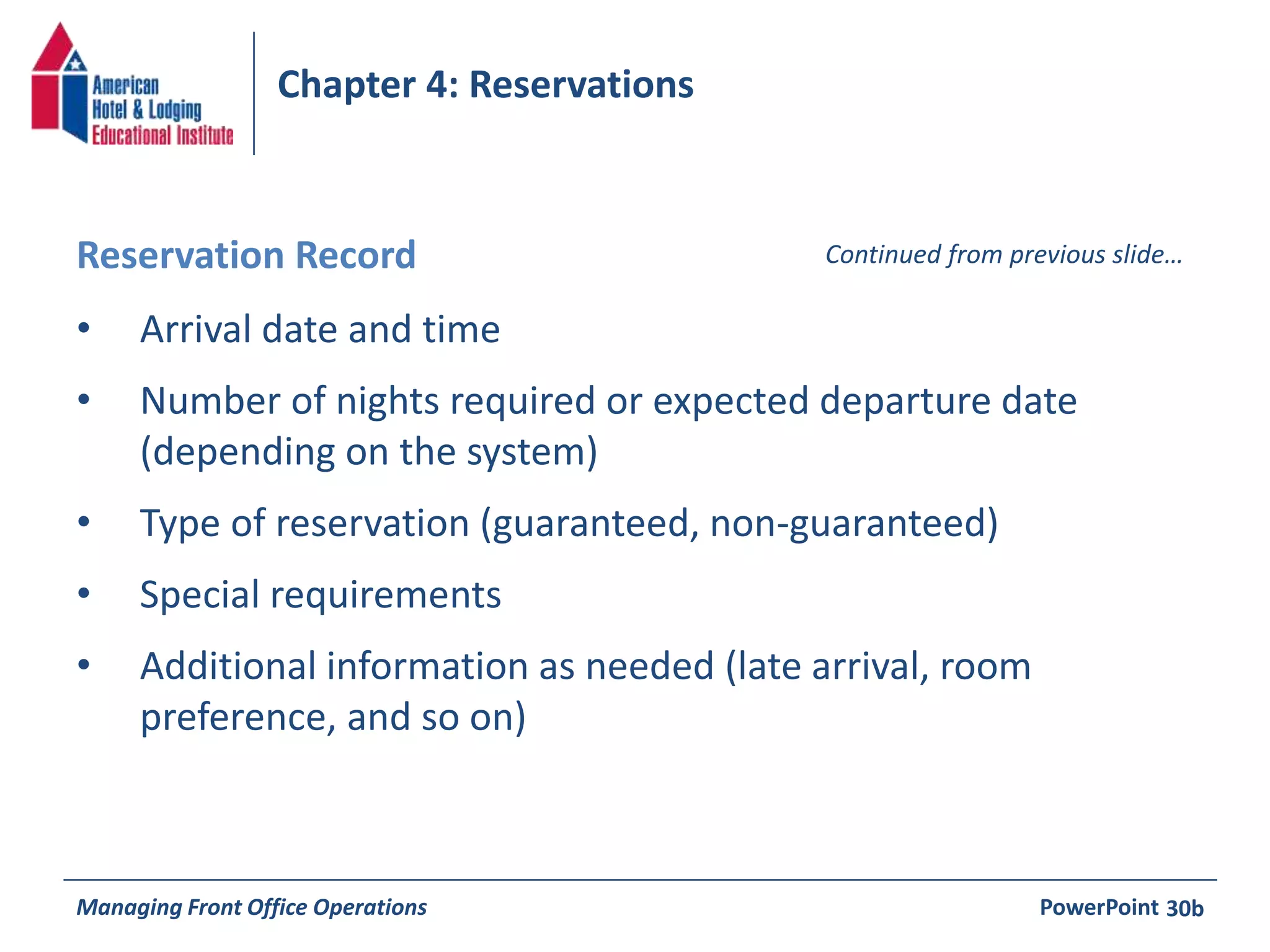 Chapter 4: Reservations | PPTX