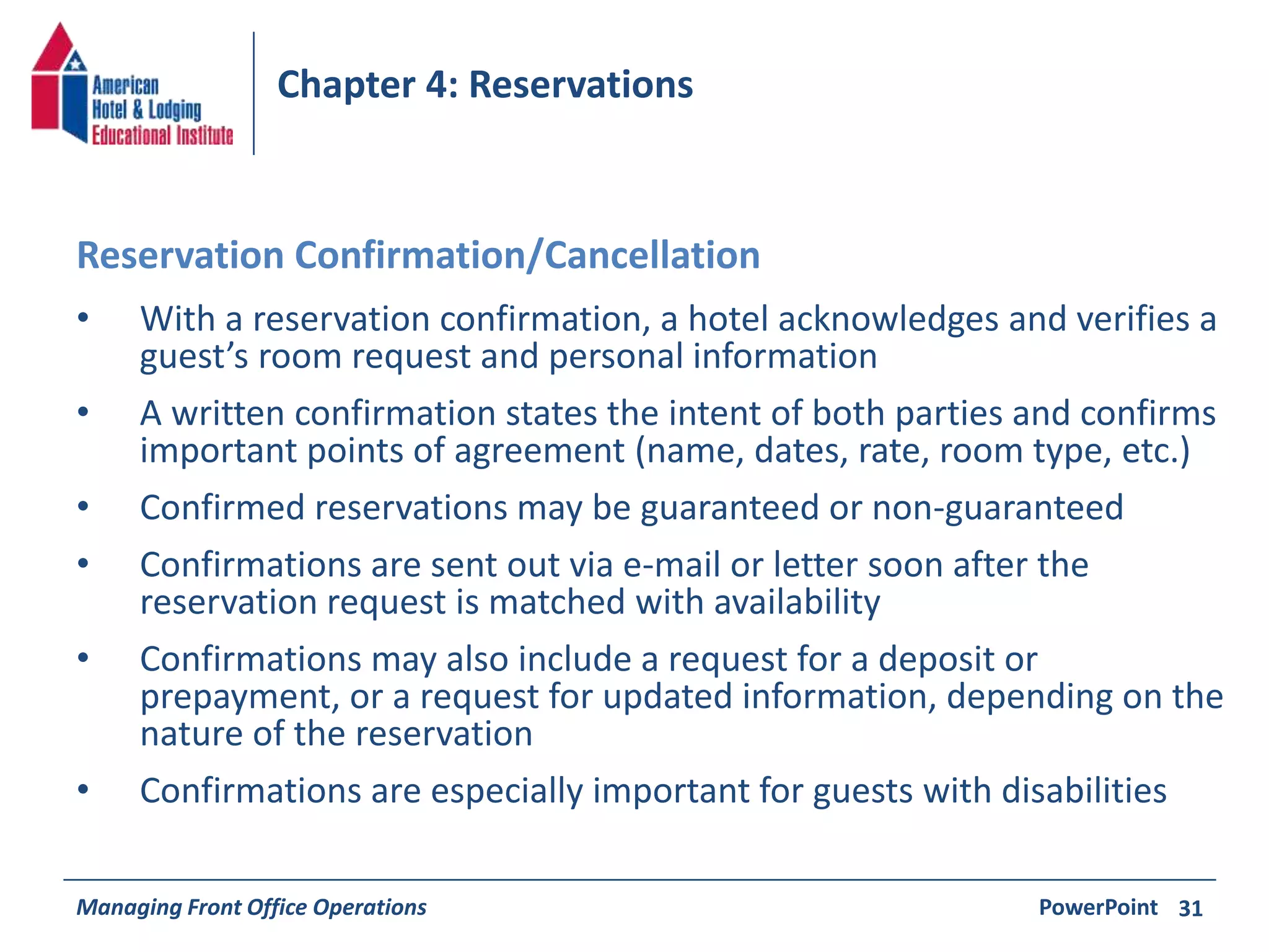 Chapter 4: Reservations | PPTX