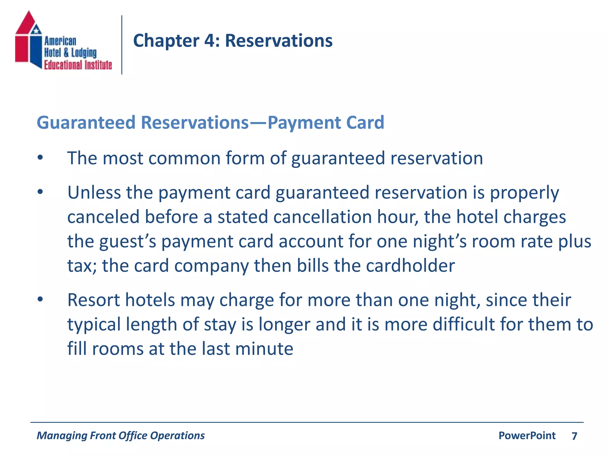Chapter 4: Reservations | PPTX