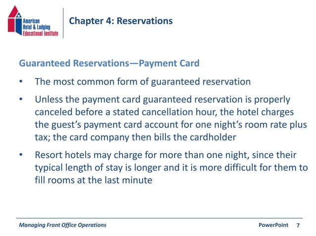Chapter 4: Reservations | PPTX | Hospitality Industry | Industries