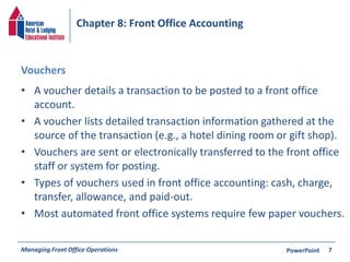 Chapter 8: Front Office Accounting | PPTX