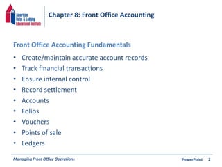 Chapter 8: Front Office Accounting | PPTX