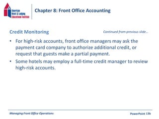 Chapter 8: Front Office Accounting | PPTX