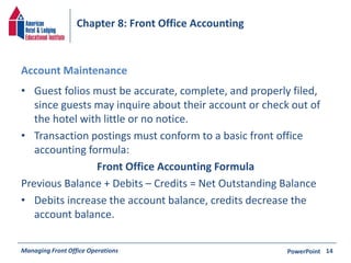 Chapter 8: Front Office Accounting | PPTX
