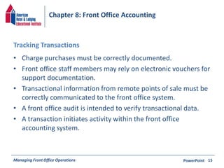 Chapter 8: Front Office Accounting | PPTX