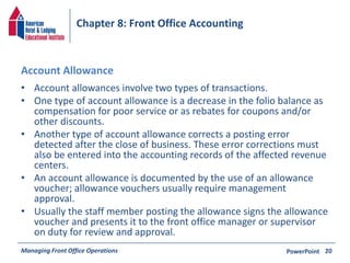 Chapter 8: Front Office Accounting | PPTX