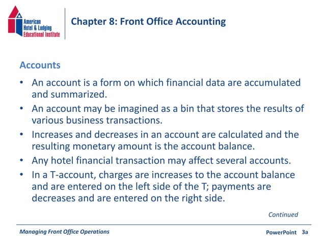 Chapter 8: Front Office Accounting | PPTX