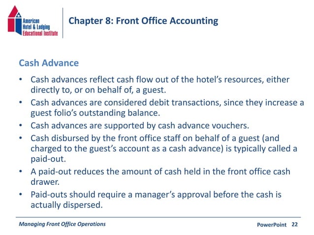 Chapter 8: Front Office Accounting | PPTX